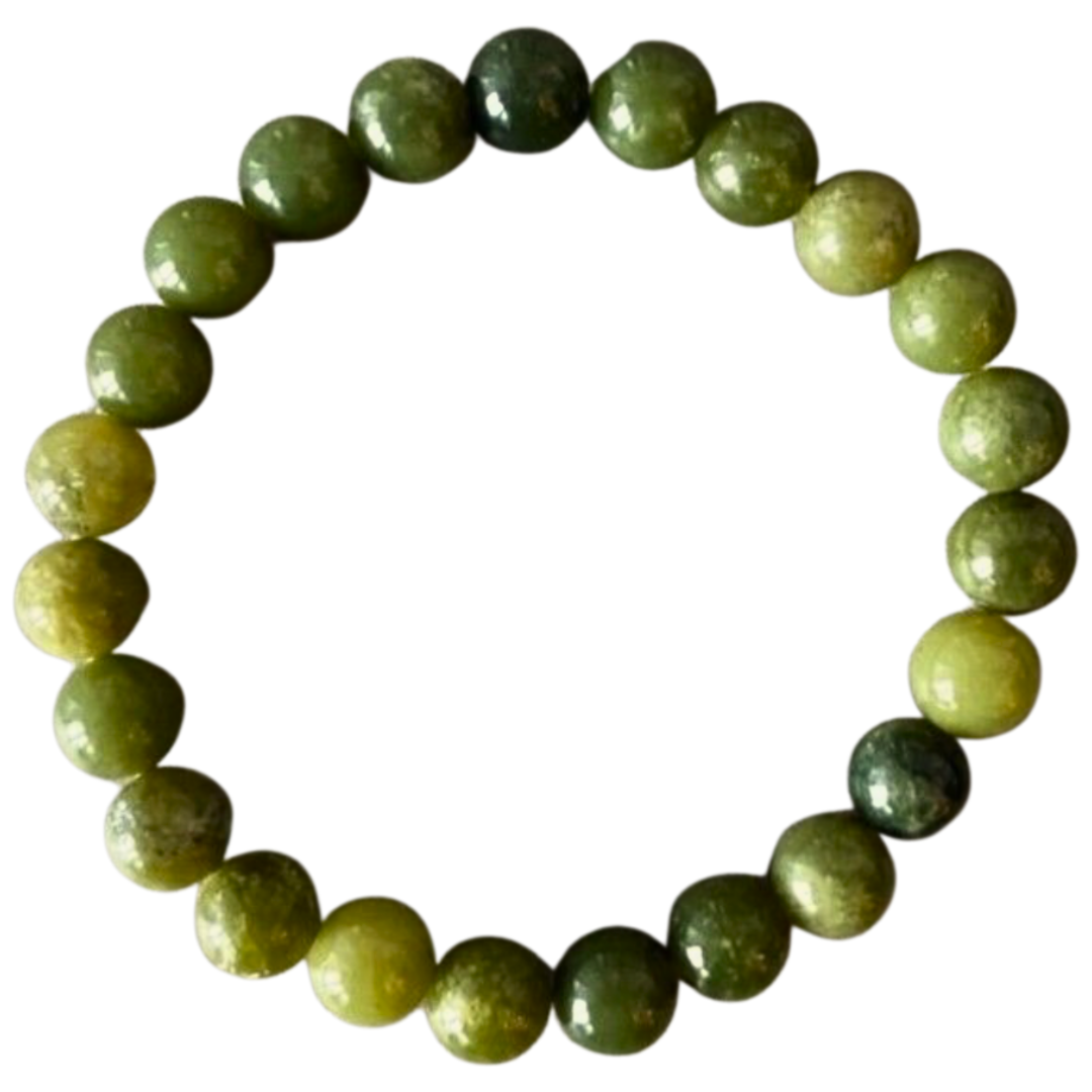 NEPHRITE JADE 8MM SMOOTH ROUND STRETCH BRACELET – FIMENESS