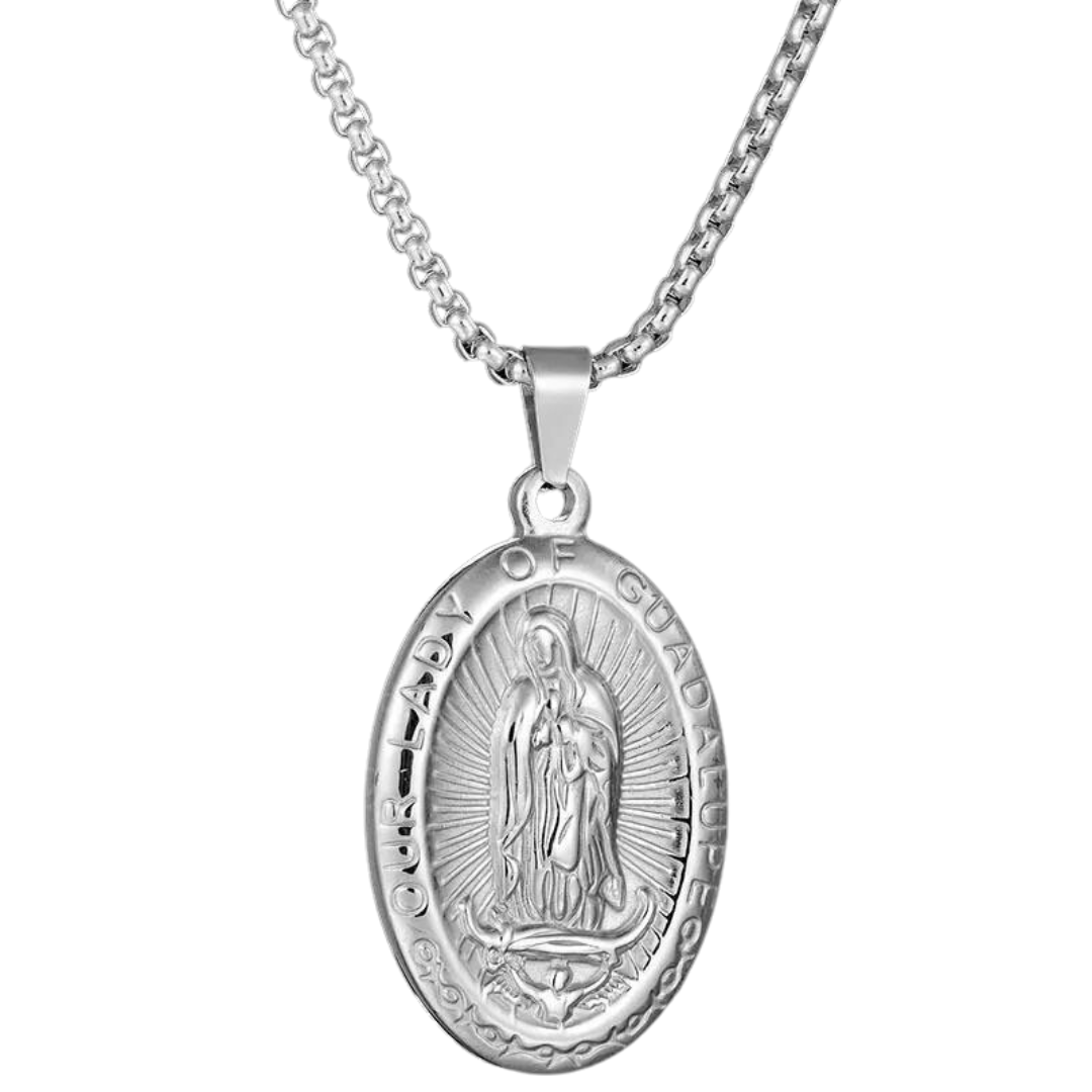 VIRGIN MARY PENDANT NECKLACE STAINLESS STEEL – FIMENESS