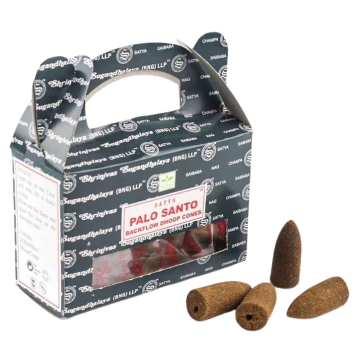 SATYA PALO SANTO BACKFLOW CONES INCENSE (24 CONES) – FIMENESS