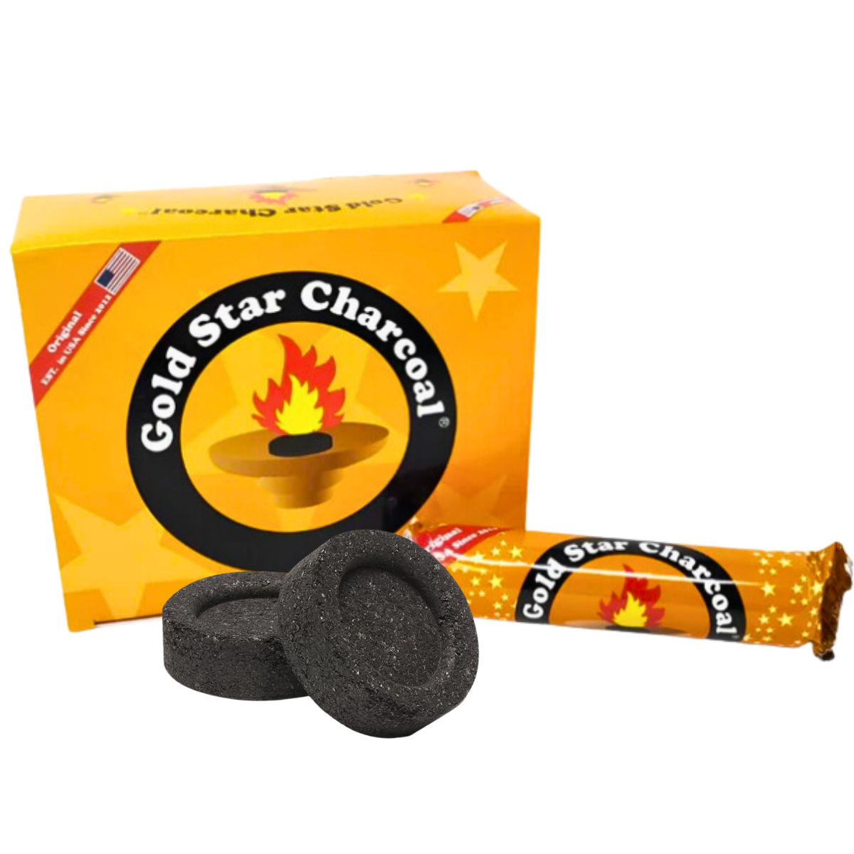 GOLD STAR CHARCOAL 33MM (1 ROLL/10 CHARCOAL TABLETS) – FIMENESS